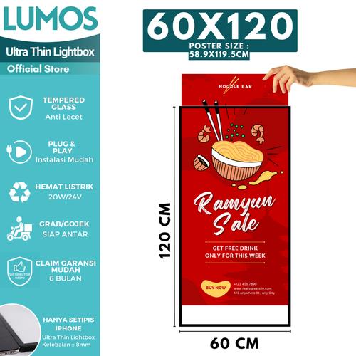 Jual Ultra Thin Light Box 60 x 120 - Lumos 1.0 Signage Slim Portable ...