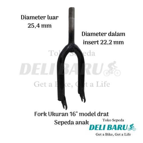 Jual Deli baru Fork model drat Garpu standar 16" hitam bagus sepeda ...