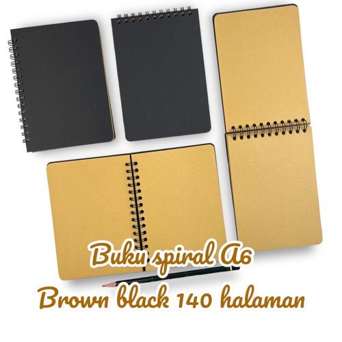 Jual Buku spiral A6 hitam coklat notebook estetik - Pendek - Kota ...