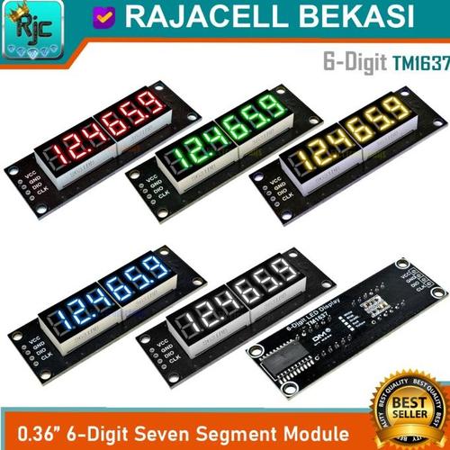 Jual Module Seven Segment 6-Digit 0.36" TM1637 LED 7-Segment Display ...