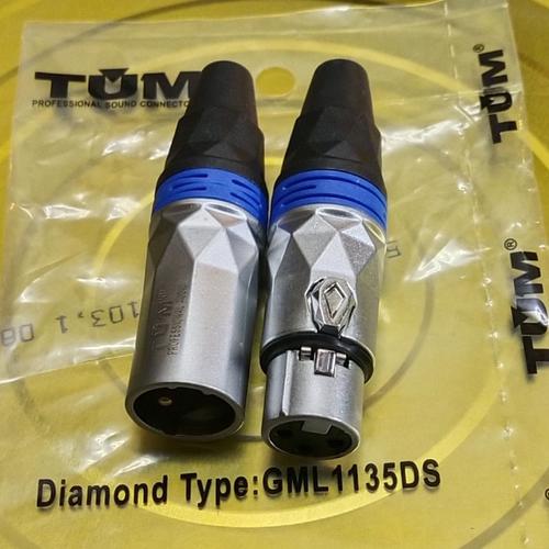 Jual Per set jack xlr male female TUM Diamond original 3-pin Harga 1 ...
