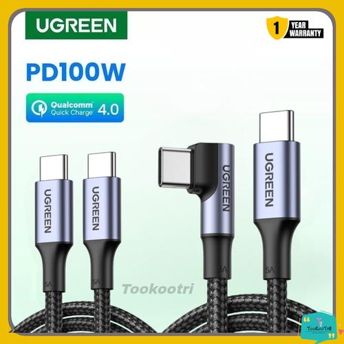 Jual UGREEN Kabel Data Type C to C Fast Charging 100W 5A QC 4.0 Gaming - L - Straight, 2 meter ...