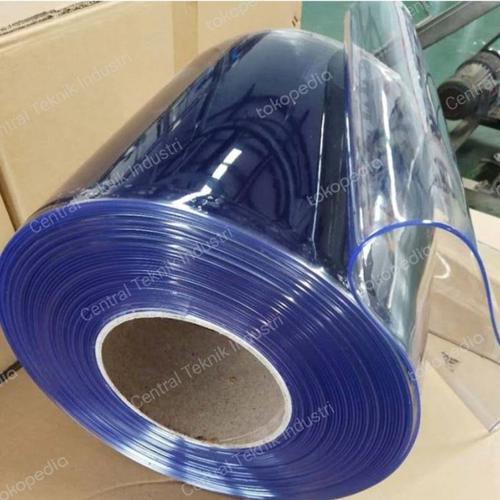 Jual Tirai plastik Pvc Curtain/pvc strip Curtain blue clear 3mm x 20cm ...