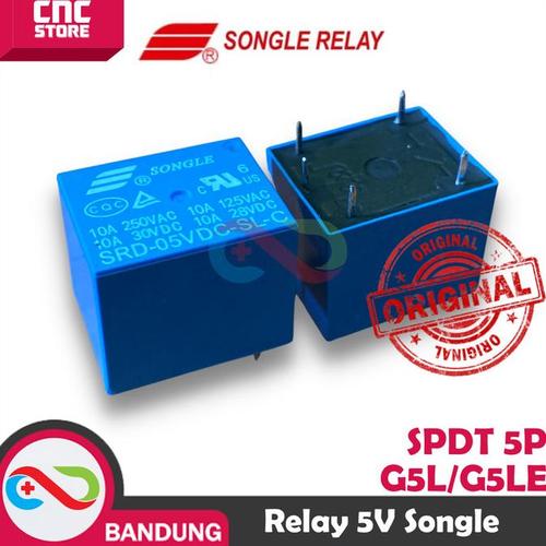 Jual [CNC] RELAY SONGLE 5V 10A SRD-05VDC-SL-C 5 PIN 5P - Jakarta Barat ...