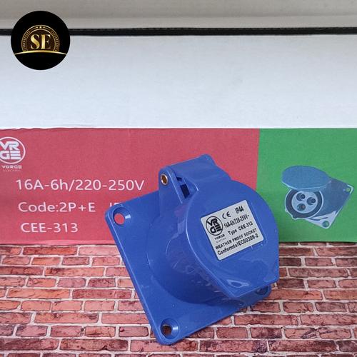 Jual Industrial Panel Socket 3Pole 16A CEE 313 3Pin Stop Kontak Genset - Jakarta Barat ...