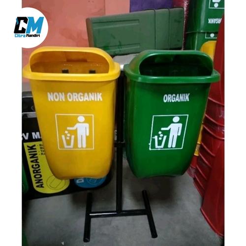 Jual tempat sampah/tong sampah oval 2in1 fiber - kapasitas, 50LITER ...