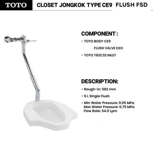 Jual Closet jongkok TOTO CE9 Komplete set push valve/Kloset jongkok Ce9 - KOMPLIT SET - Jakarta ...
