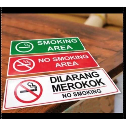 Jual Stiker Label sign 22x10cm Safety DILARANG MEROKOK/No smoking Area ...