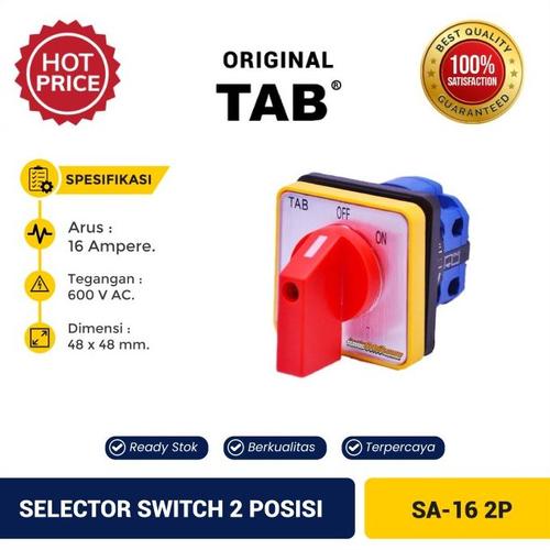 Jual Selector Switch 2 Posisi On Off 2 Pole SA-16 TAB Selector Amper 2P - Jakarta Barat ...