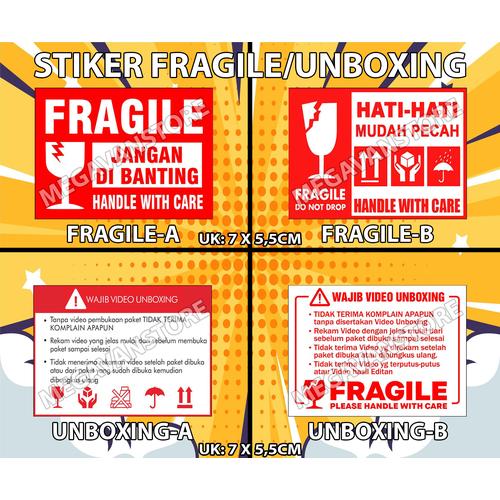 Jual Stiker Fragile Dan Vidio Unboxing Stiker Jangan Dibanting/Pecah Belah - FRAGILE-A - Kota ...
