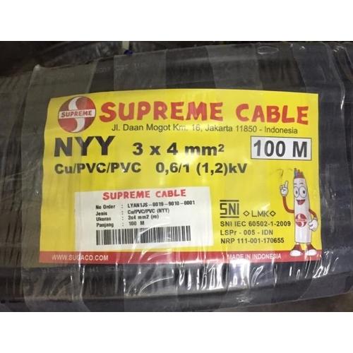 Jual Kabel Listrik SUPREME NYY 3x4mm 3x4mm 1 Meter/100 Meter / Roll - 1 Meter - Jakarta Barat ...