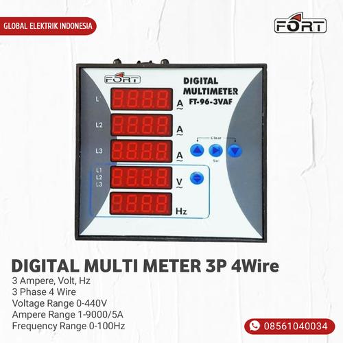 Jual Digital Multi Meter 3 Phase 4 Wire A, V, Hz FT-96-3VAF FORT ...