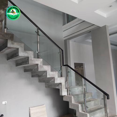 Jual Railing tangga kaca & balkon stainless handrail kayu 736 - Kota ...