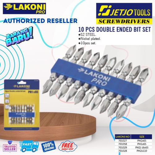 Jual JETJO TOOLS Lakoni Pro Mata Obeng 10 pcs Double Ended Bit Set ...