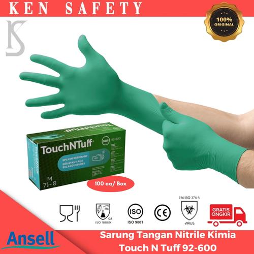 Jual Sarung Tangan Nitrile Ansell TouchNTuff 92-600 Safety Kimia ...