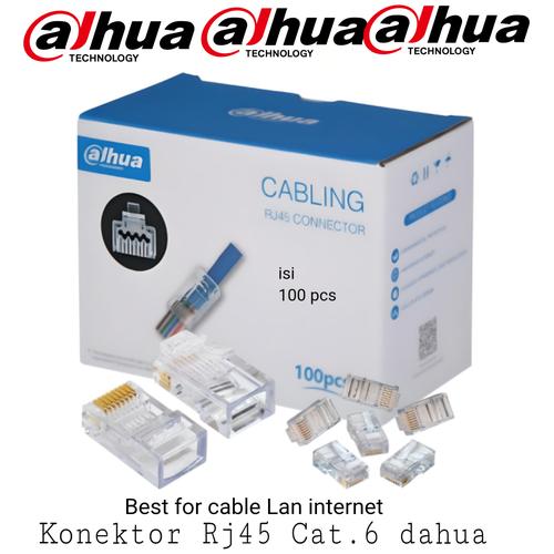 Jual KONEKTOR LAN PIN RJ 45 CAT.6 DAHUA\KONEKTOR PIN CAT.6 DAHUA ISI ...
