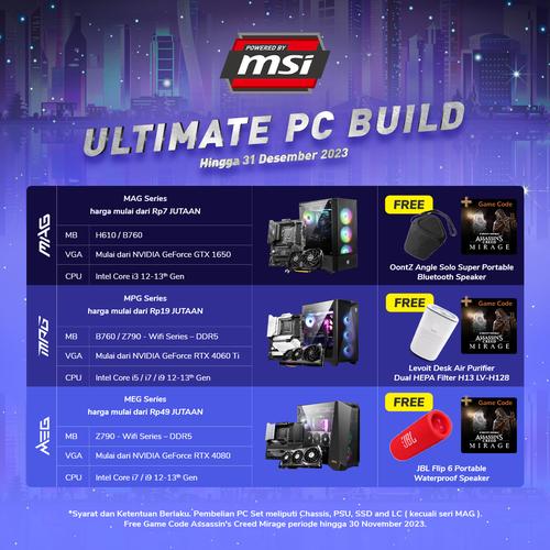 Promo MSI MAG Ultimate PC Build x Omega Premium Store Cicil 0% 3x ...