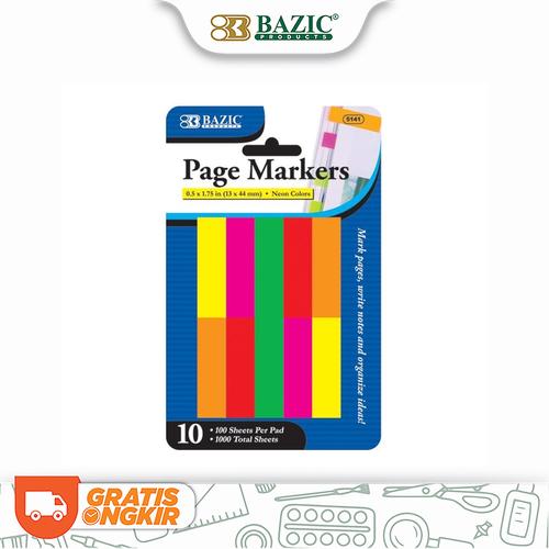 Jual Bazic Stick On Page Markers Neon - Sticky Notes / Penanda Halaman ...