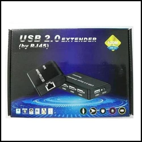 Jual Usb Extension Extender Over Lan Rj45 Cat5E Cat6 100M Hub 4Port Usb ...