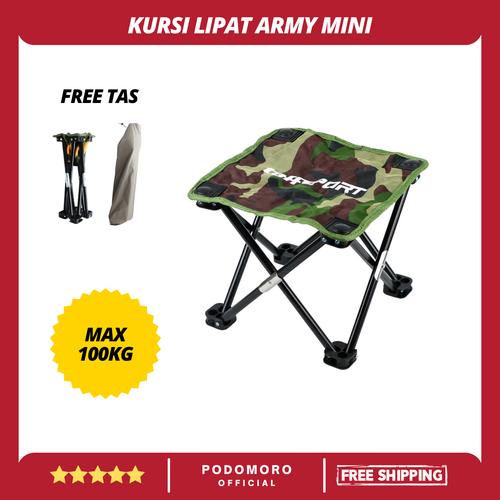 Jual kursi lipat outdoor portable mini motif army / kursi memancing ...