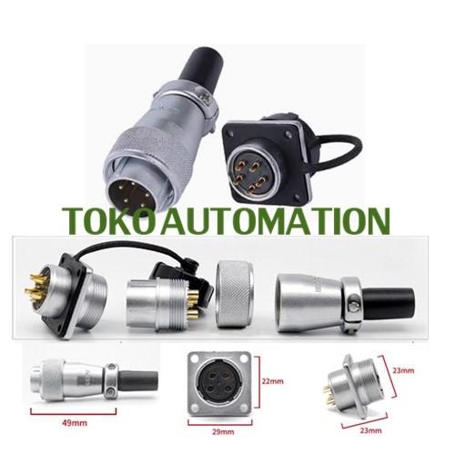 Jual Waterproof Connector WS20 5 Pin 25A 500V Plug Socket konektor ST18 ...