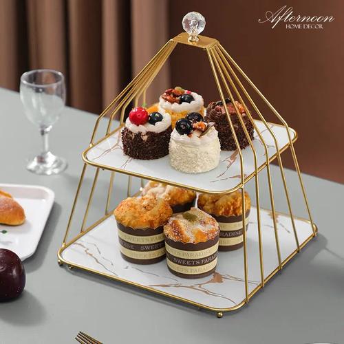 Jual Tempat Kue Tingkat Marble Cake Stand Dessert Plate Dessert Table ...