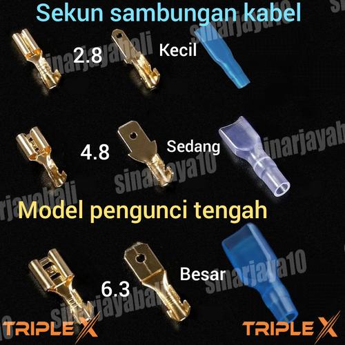 Jual terminal kabel skun gepeng triple x sekun pipih kunci kuningan ...