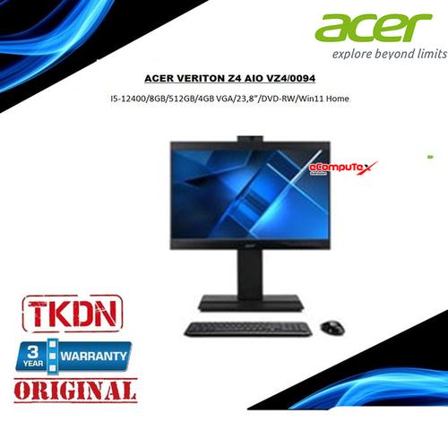 Jual ACER AIO VERITON Z4 (VZ4-0094) I5 12400 8G SSD 512G VGA 23.8" TKDN ...
