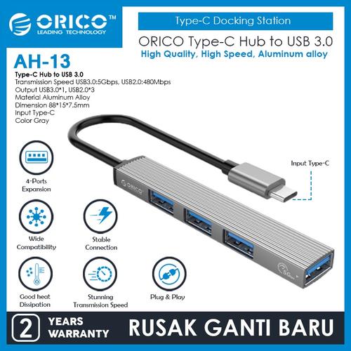Jual ORICO- AH-13 Type-C Hub to USB 3.0 1 port USB 2.0 3 port - Jakarta ...