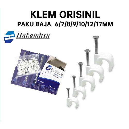 Jual 50pcs HAKAMITSU Klem Kabel Paku Baja Beton 6-17mm Klem Penjepit ...