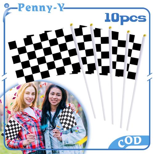 Jual 10pcs Bendera Balap Motif Kotak Hitam Bendera Balapan Race Hand ...
