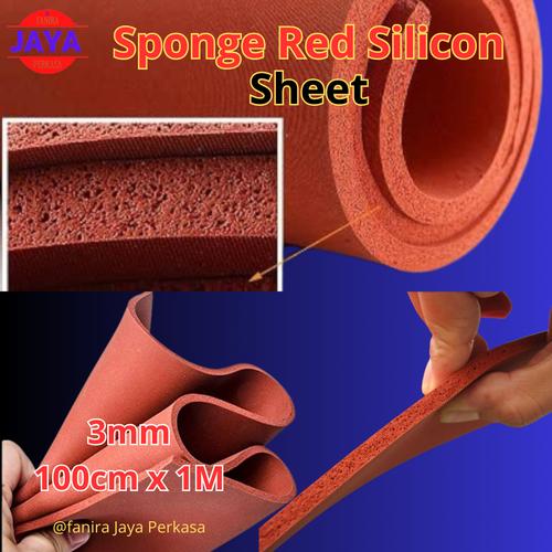 Jual Sponge Silicone Merah Sheet 3mm ukuran 100cm x 1M - Jakarta Barat ...