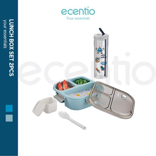 Promo ecentio Lunch Box 1100ml set Kotak Makan+Tumbler 780ml set - 3 ...