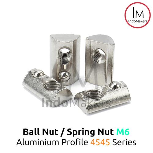 Jual Ball Nut / Spring Nut sliding M6 Aluminium Profile 4545 Series ...