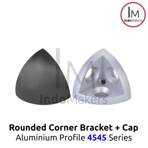 Jual Aluminium Profile Rounded Corner Bracket With ABS Cap Profile 4545 ...