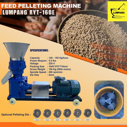 Jual Mesin Cetak Pelet Ikan Ayam Kelinci Lele RYT-160E 3 Roller with ...