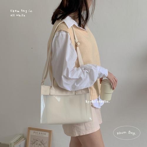 Promo Kkum Sling Shoulder PVC Bag - White Glitter, TULIS DI NOTES ...