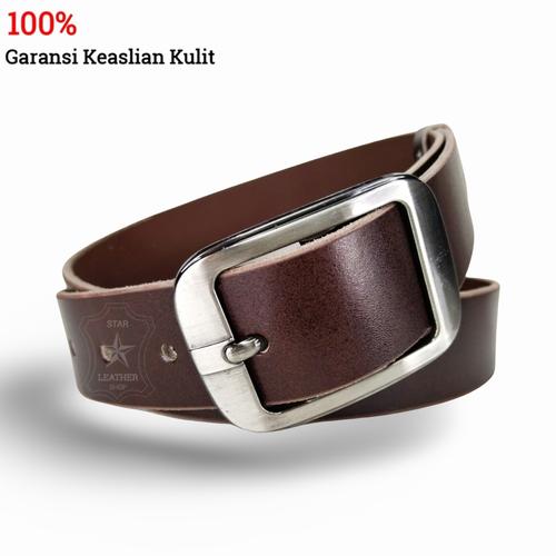Promo Ikat Pinggang Gesper Pria Sabuk Kulit Asli - Hitam, Oval, S/100cm ...