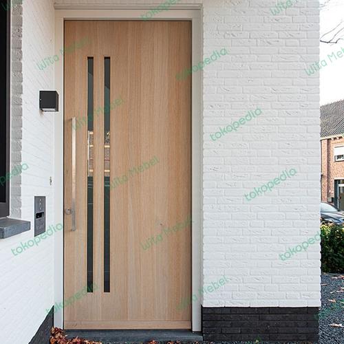Jual PINTU MINIMALIS SIMPEL TERBARU KOMBINASI KACA KAYU JATI SOLID ...