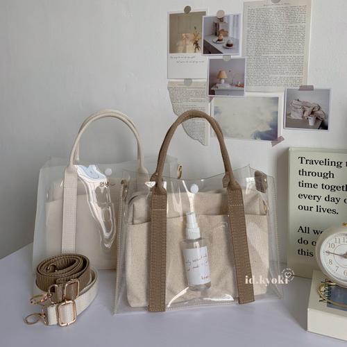 Promo Eonnie Sling PVC Bag - White Glitter, TULIS DI NOTES - Kota ...