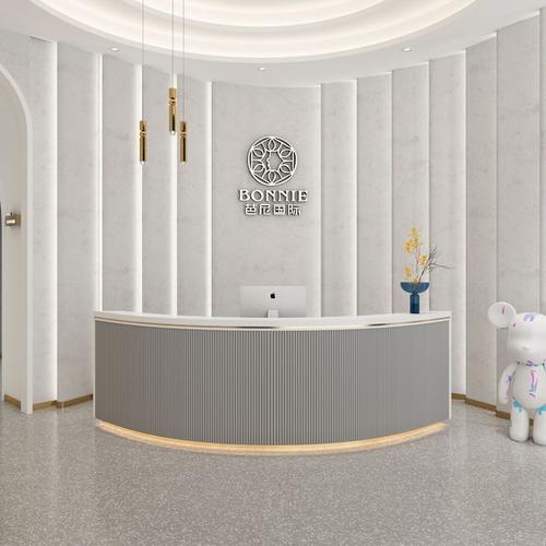 Jual receptionist desk resepsionis meja resepsionis lengkung meja hotel ...