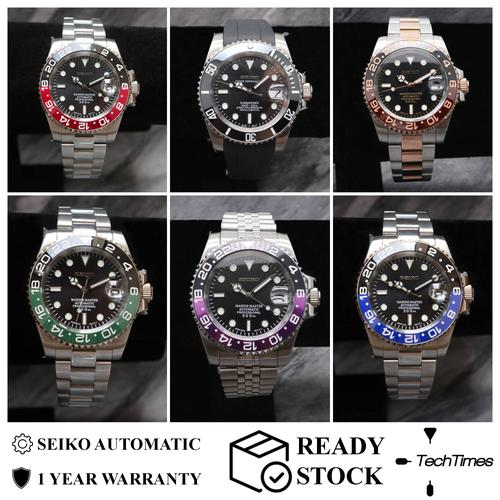 Jual Seiko GMT Mod Batman Seiko mod Pepsi Sprite NH35 Automatic Seikomod - Batman, Oyster - Kab ...