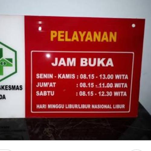 Jual sign tanda tulisan jam buka operasional hour kunjungan gantung ...
