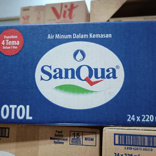 Jual Sanqua 220ml 1 dus isi 24 botol / air mineral / air minum ...