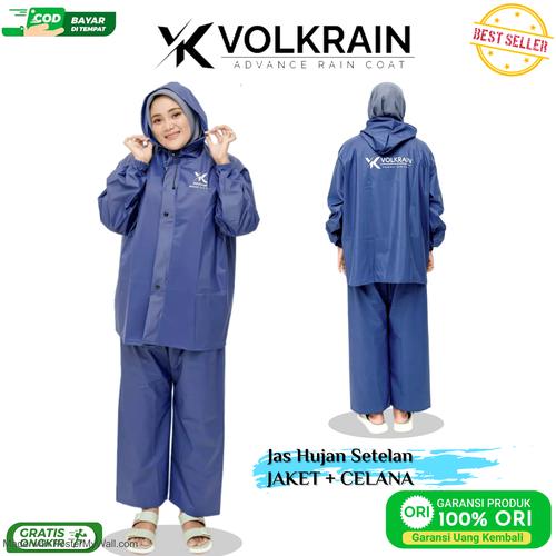 Jual VOLKRAIN Jas Hujan PVC Tebal Setelan Pria Wanita Dewasa Mirip Axio - Hitam, XL - Kab ...