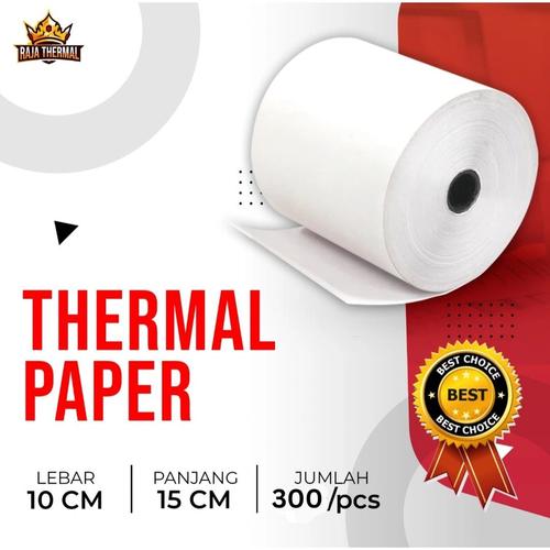 Jual KERTAS THERMAL LABEL STICKER 100X150 300PCS BARCODE UKURAN A6 ...