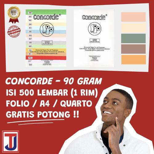 Jual (500 LEMBAR/1 RIM) Kertas Concorde Folio F4/A4/Quarto 90 Gram ...
