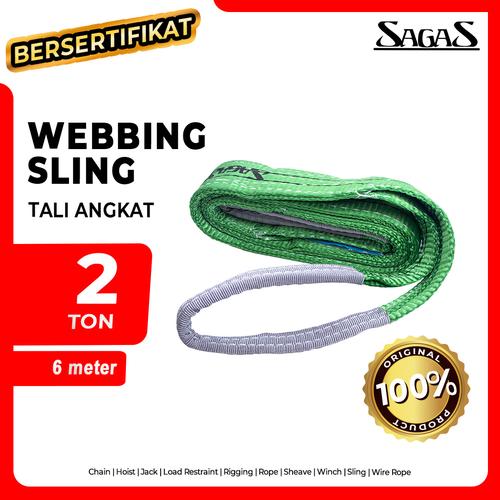 Jual Webbing Sling 2 Ton x 6 mtr, 2 ply 2 eye SAGAS - Jakarta Timur ...
