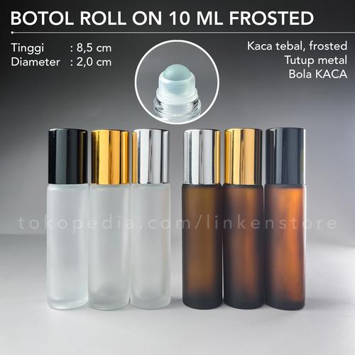 Jual Botol Roll On 10ml - Kaca Frosted Tebal - Amber / Clear - Bola ...
