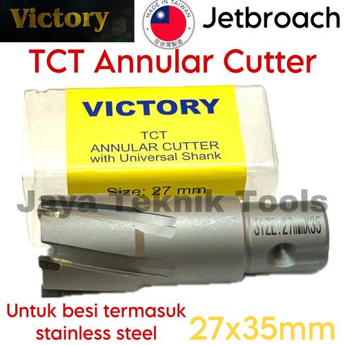 Jual TCT Annular Cutter 27 mm Victory 35 Jetbroach Holesaw Besi ...
